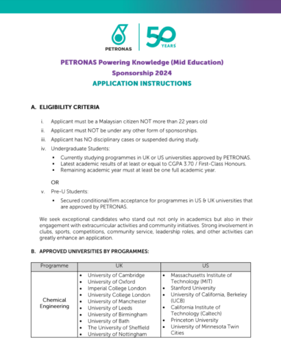 PETRONAS Powering Knowledge (Mid-Education) Sponsorship ~ Malaysia ...